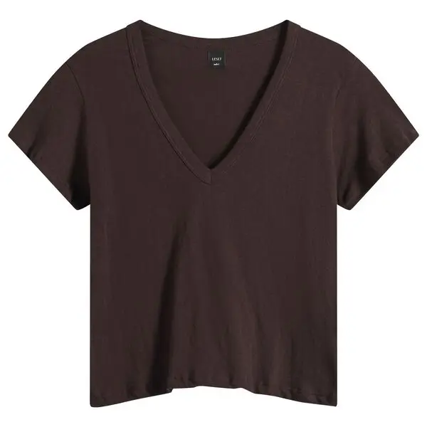 LESET Laura V-neck T-shirt - Chocolate