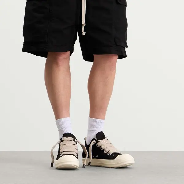 Rick Owens Denim Jumbolace Low Sneaks