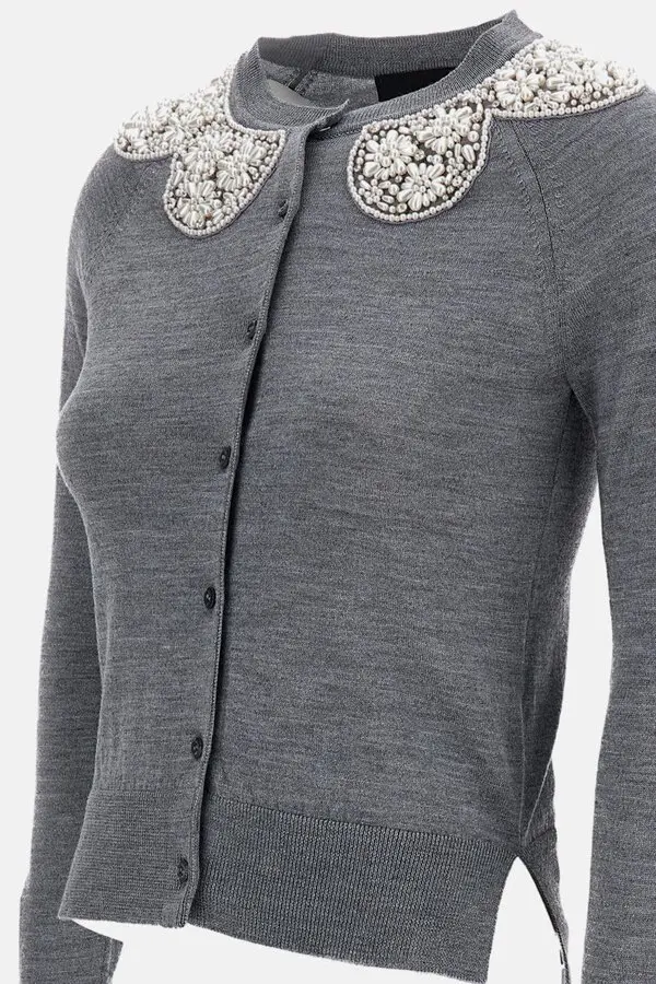 Simone Rocha Embroidered Merino Wool And Silk Cardigan