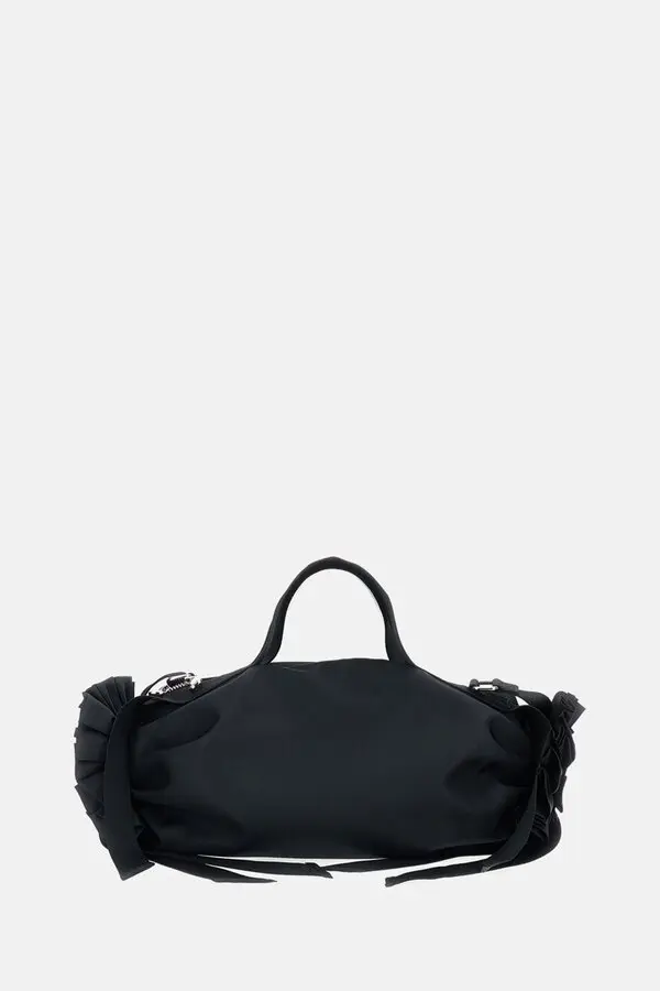 Simone Rocha Large Technical Fabric Bag With Double Ribbon And Rosettes - Nero