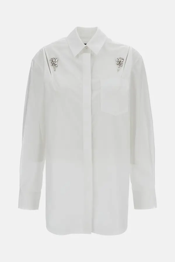 Simone Rocha Shirt With Crystal Embroidery - White