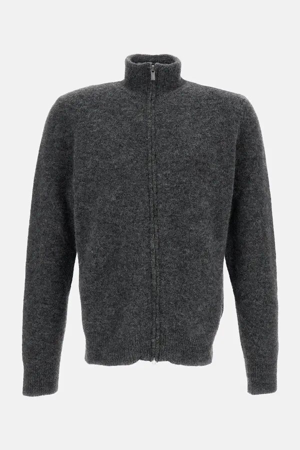 Barena Venezia Nembo Wool-blend High Neck Zip-up Sweater - Grigio