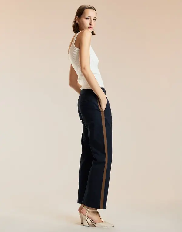 Cynthia Rowley Riley Side Stripe Cropped Flare Pants
