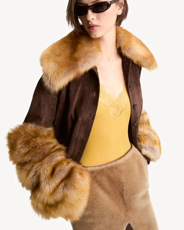 Saint Laurent Shearling Hand Muffs