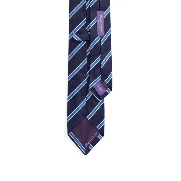 Ralph Lauren Striped Silk Repp Neck Tie - Navy/blue