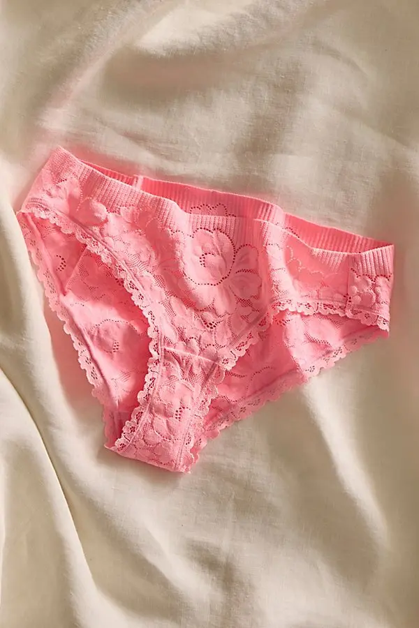 Free People Smooth Talking Lace Bikini Undies - Neon Taffy