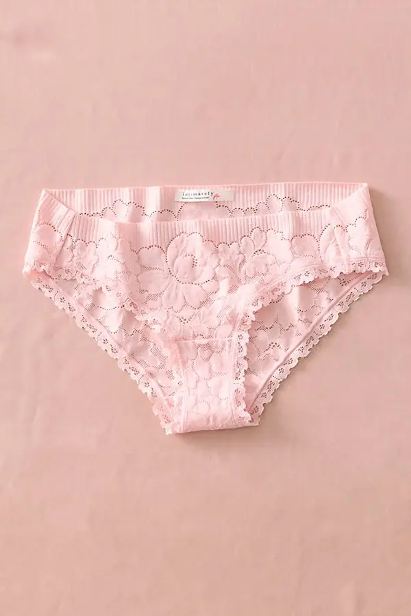 Free People Smooth Talking Lace Bikini Undies - Rose Icing