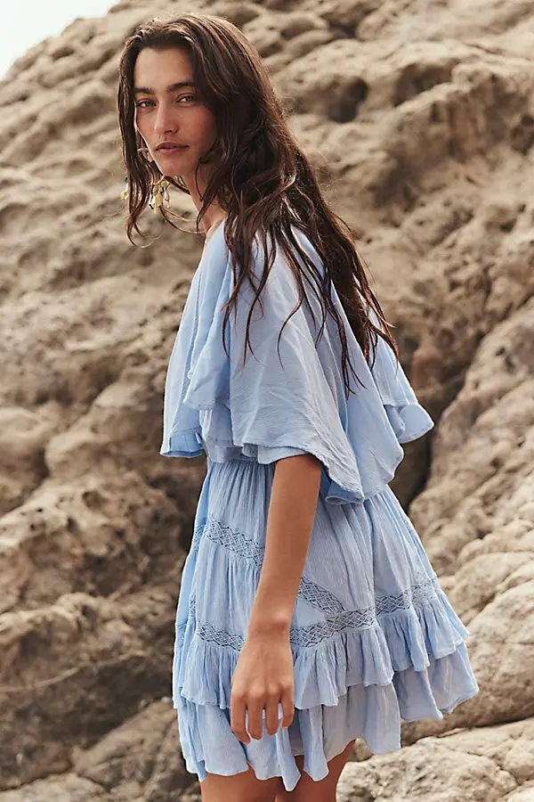 Free People Gabriella Mini Dress - Dawn Sky