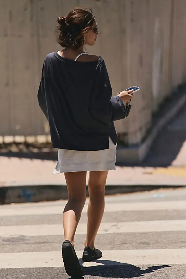 Free People Long Sleeve Off-the-shoulder Top - Black