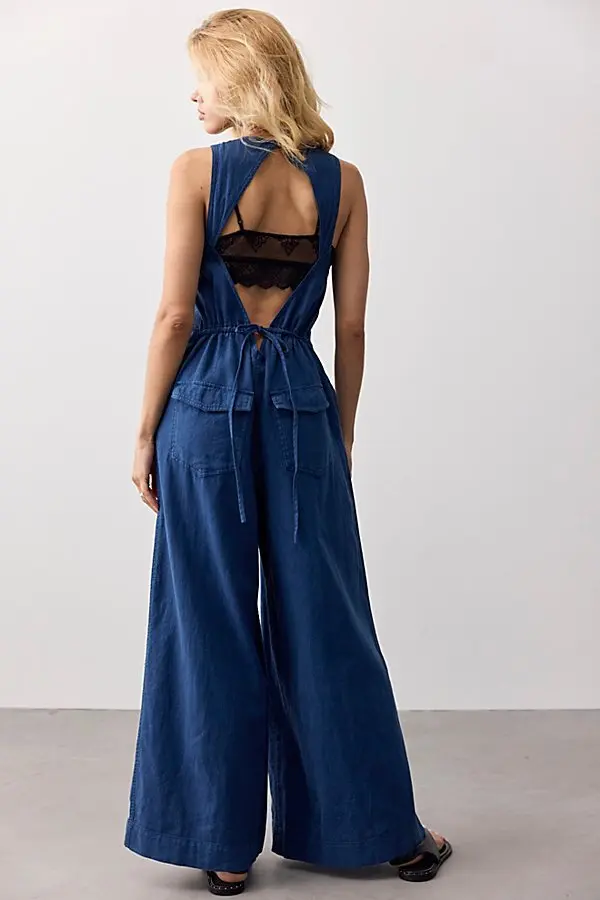 Free People Do No Wrong Linen Jumpsuit