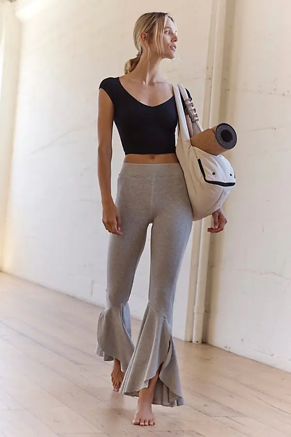 Free People Flow State Flares - Heather Grey