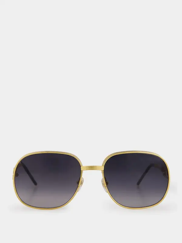 Casablanca Gradient Oval-frame Sunglasses - Gold