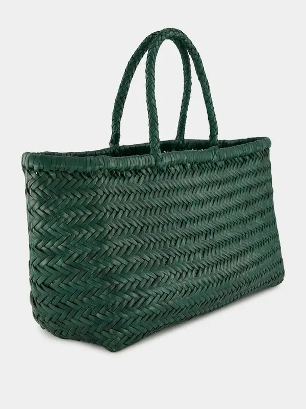 Dragon Diffusion Handwoven Leather Tote - Green