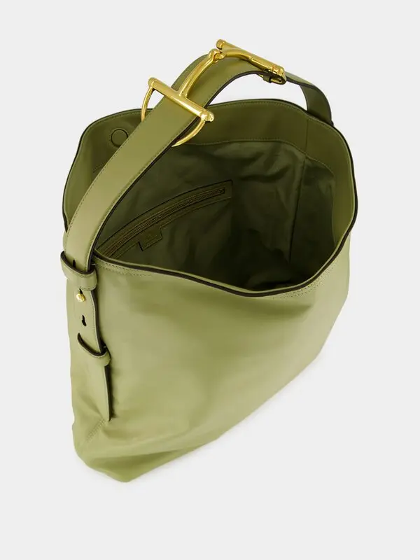 Gucci Sage Leather Large Tote Bag