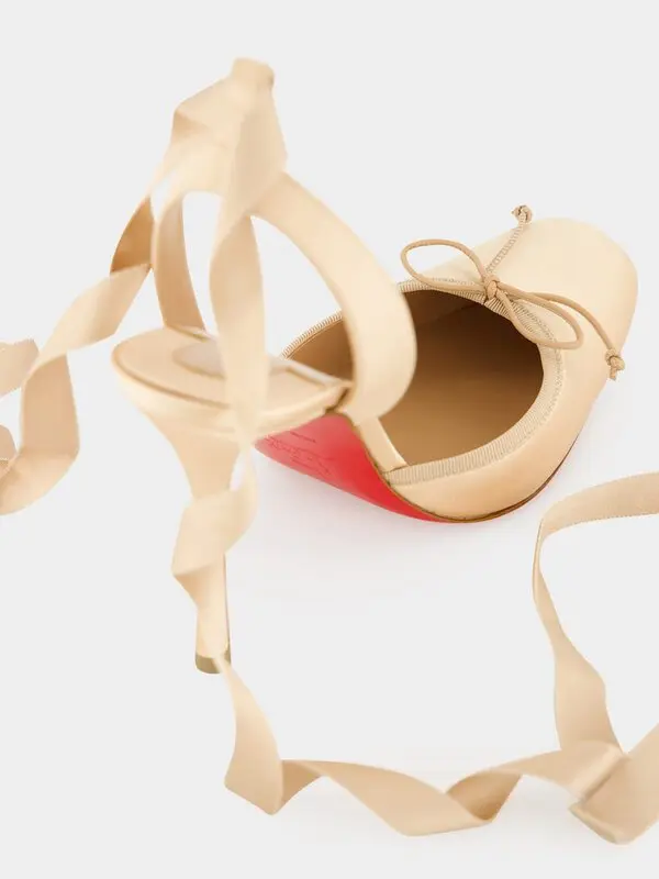 CHRISTIAN LOUBOUTIN Blush Cassia Lace-up Satin Pumps