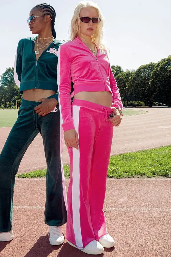 Juicy Couture Cotton Velour Track Pants