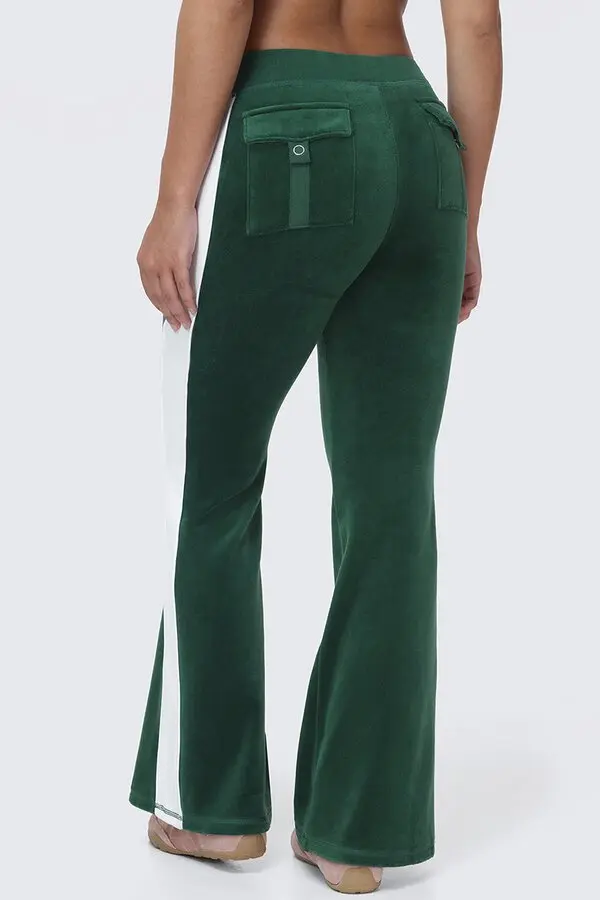 Juicy Couture Cotton Velour Track Pants With Flap Back Pockets - Junebug