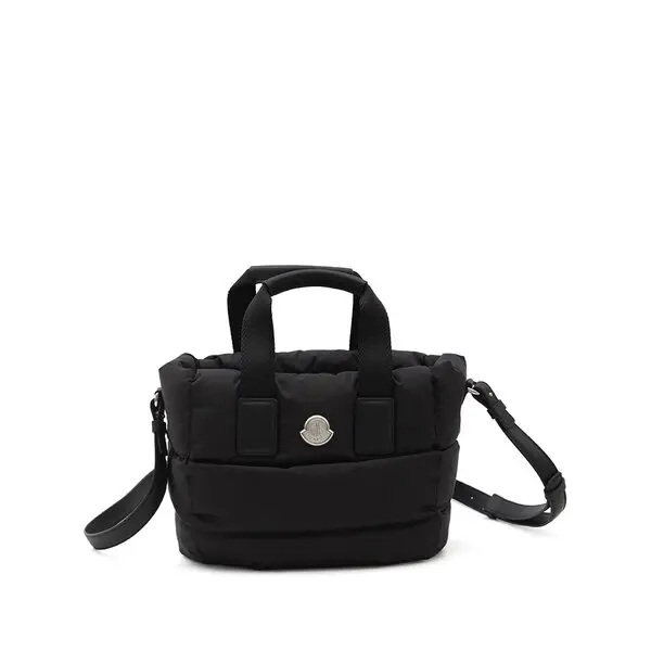 Moncler Padded Tote Bag With Top Handles And Shoulder Strap - Black