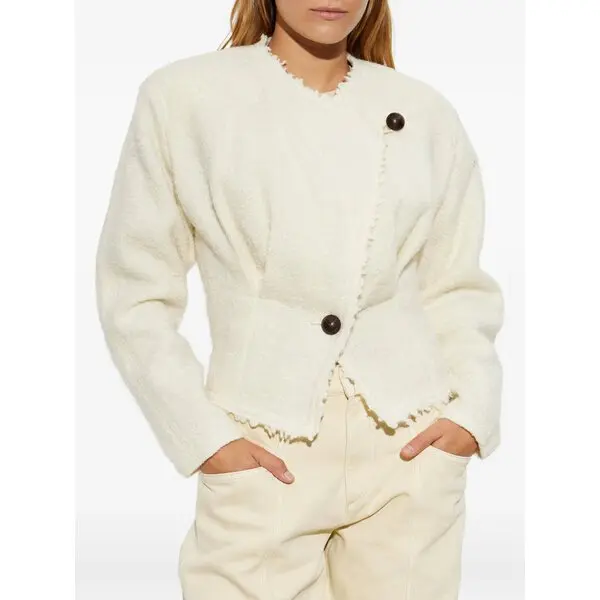 Isabel Marant Étoile Tweed Jacket With Bouclé Texture - Cream