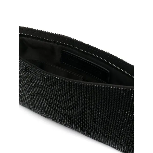 Benedetta Bruzziches Rhinestone Embellished Shoulder Bag - Black