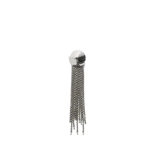 LEMAIRE Tone Brass Tasseled Chain Brooch - Silver