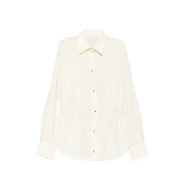 Moncler High Neck Long Sleeve Wool Shirt - Cream