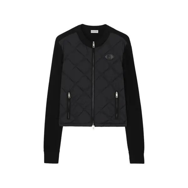 Burberry Quilted Ripstop Nylon And Wool Bomber Jacket - Black