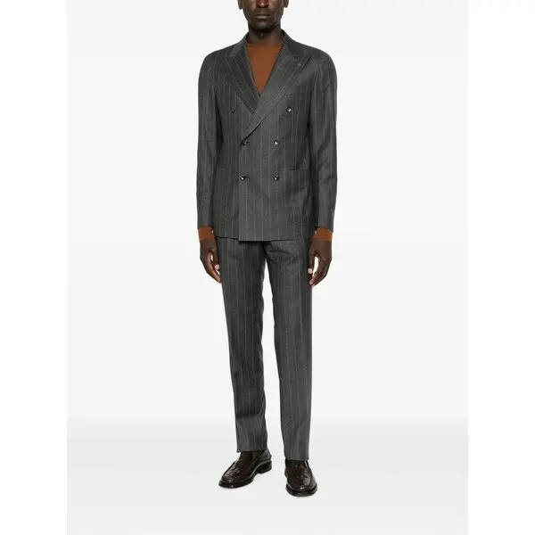 Tagliatore Grey Suits Double Breasted Suits - Gray
