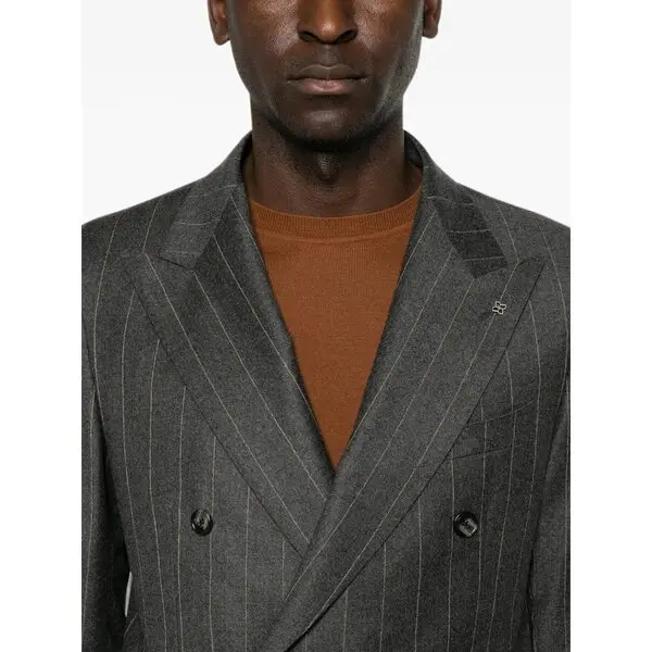 Tagliatore Grey Suits Double Breasted Suits - Gray