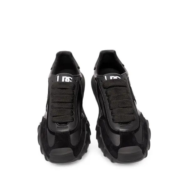 Dolce & Gabbana Suede Panel Low-top Sneakers - Black