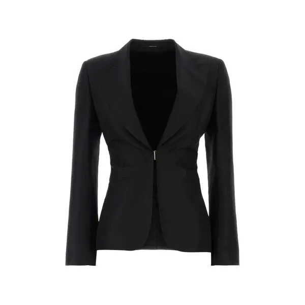 Gucci Silk Peak Lapel Blazer - Black