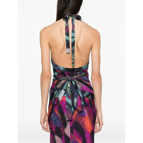 Dries Van Noten Abstract Print Halterneck Top