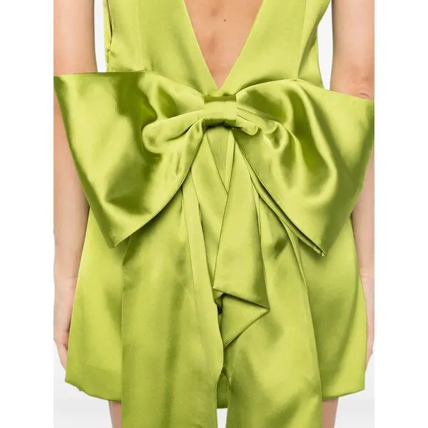 SELF-PORTRAIT Sleeveless Boat Neck Dress With Oversized Bow Detail
