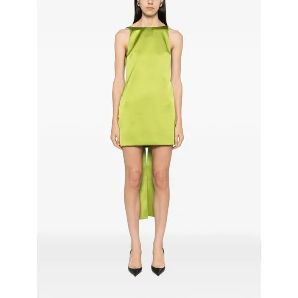 SELF-PORTRAIT Sleeveless Boat Neck Dress With Oversized Bow Detail