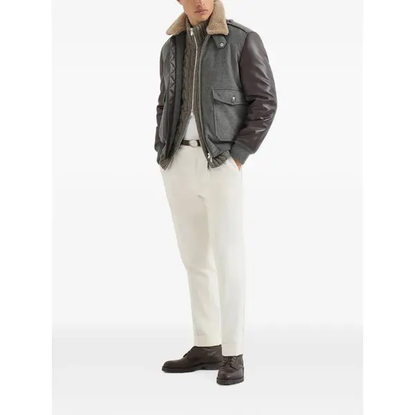 Brunello Cucinelli Grey Jackets Bomber Jackets