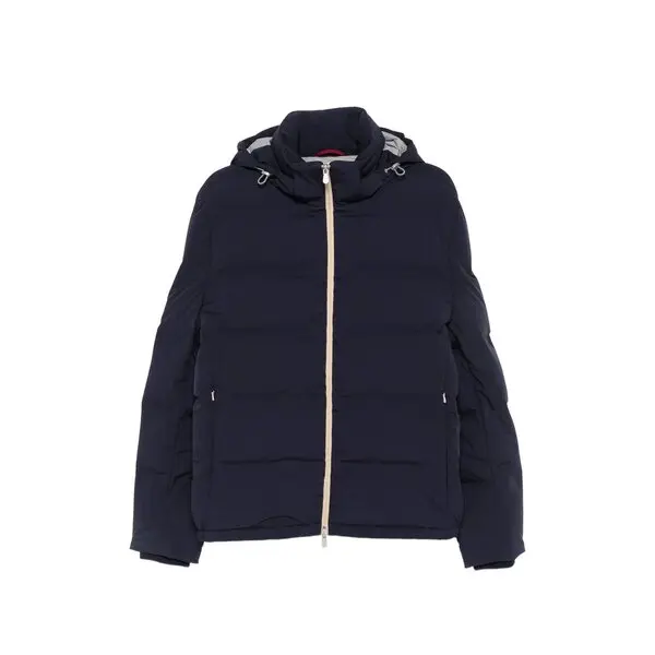 Brunello Cucinelli Padded Hooded Jacket - Blue