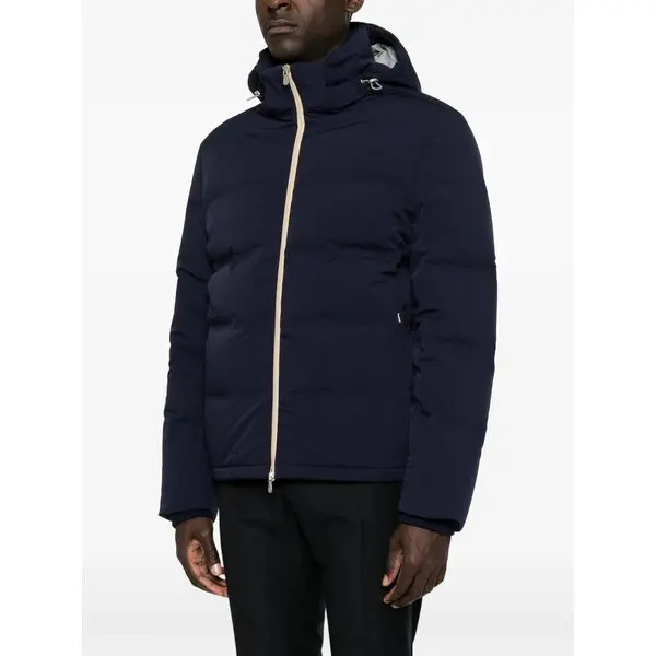 Brunello Cucinelli Padded Hooded Jacket - Blue