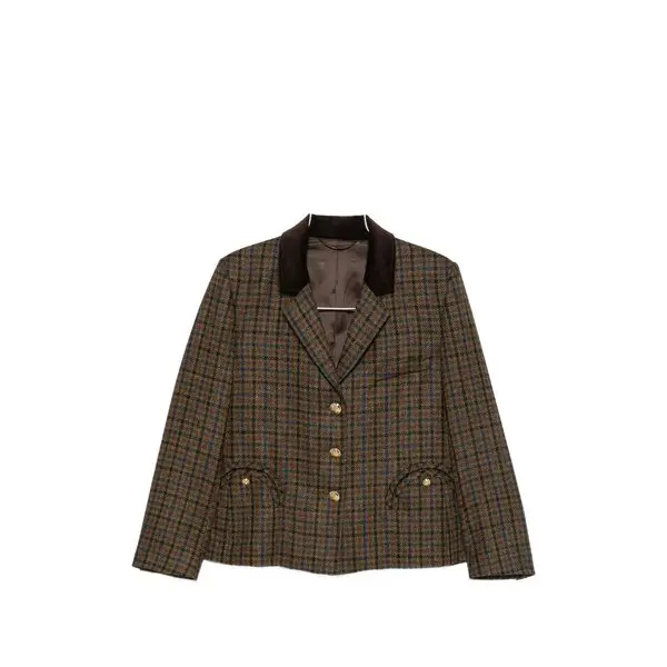 BLAZÉ MILANO Checked Jacket - Brown
