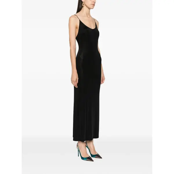 Saint Laurent Viscose-blend Evening Dress With Chain Detail