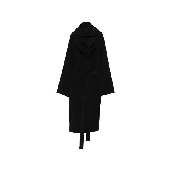 Rick Owens Oversized Belted Virgin Wool Coat