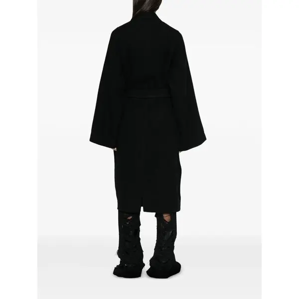 Rick Owens Oversized Belted Virgin Wool Coat
