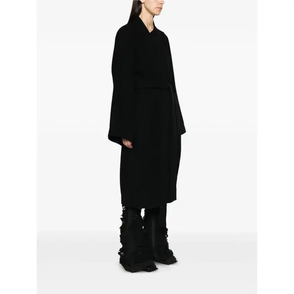 Rick Owens Oversized Belted Virgin Wool Coat