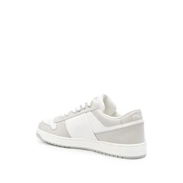 Prada Low Top Sneakers With Tonal Panels And Logo Detailing - White