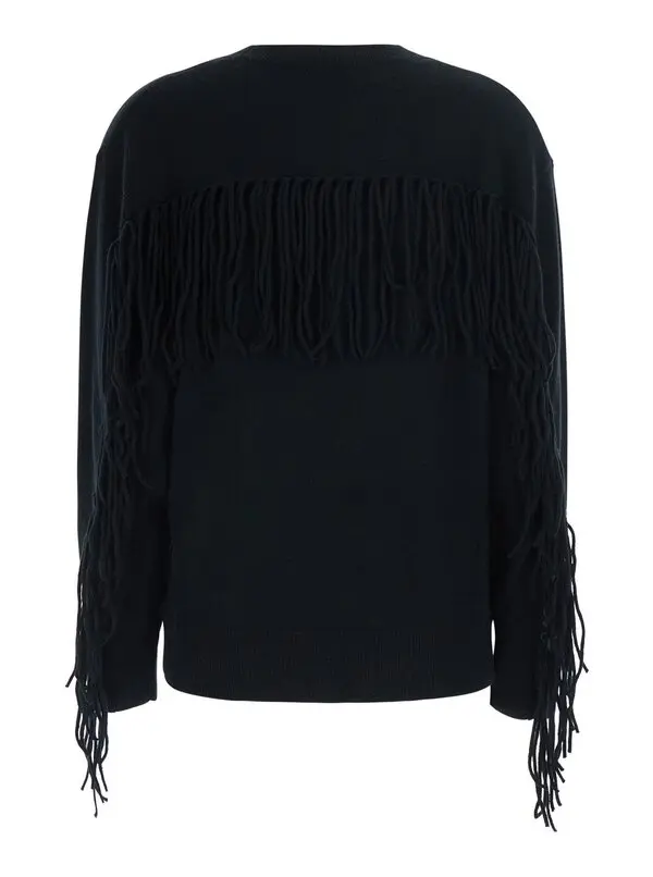 P.a.r.o.s.h Cashmere Sweater With Fringe Details - Black