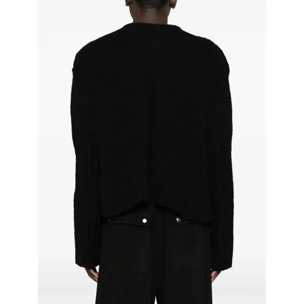 Rick Owens Ribbed Knit Cashmere & Silk Blend Crew Neck Jumper