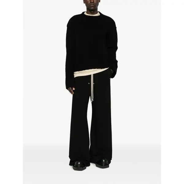Rick Owens Ribbed Knit Cashmere & Silk Blend Crew Neck Jumper