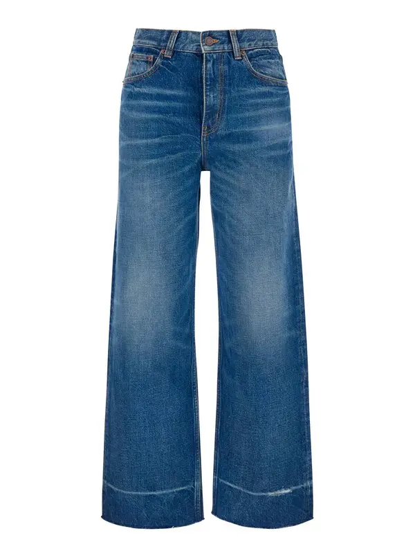Chloé Denim Jeans With Logo Patch - Multicolor
