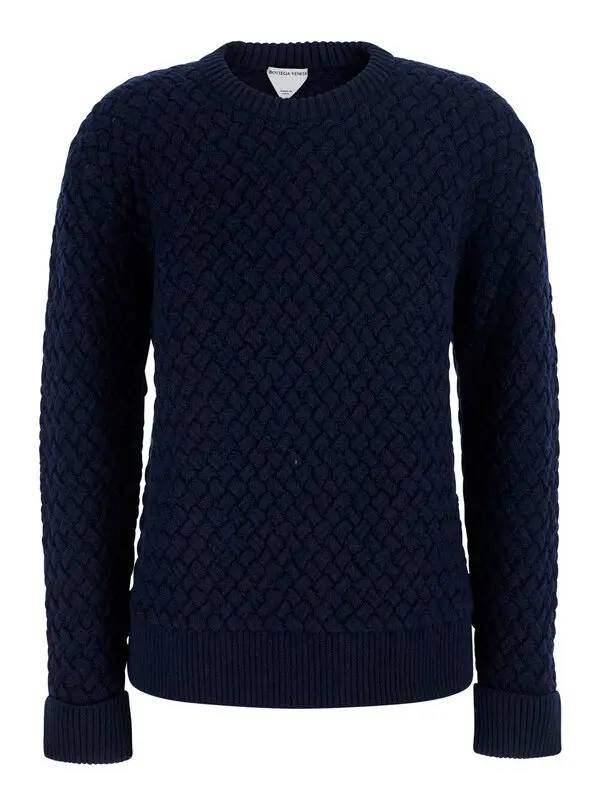 Bottega Veneta Wool Sweater With Woven Motif - Multicolor