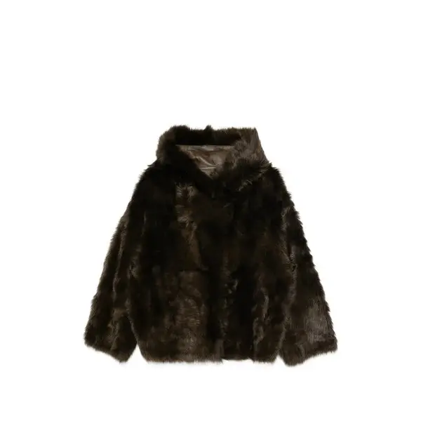 YVES SALOMON Jackets Faux Fur & Shearling Jackets - Brown