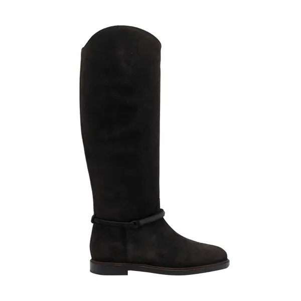 Brunello Cucinelli Suede Boots With Precious Strap